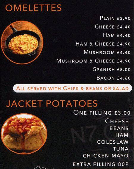 Menu at Cally Cafe, London, 488 Caledonian Rd