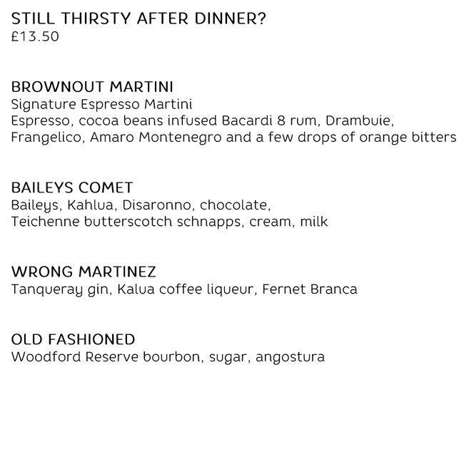 Carta de maze Restaurant, Londres, 10 Grosvenor Sq