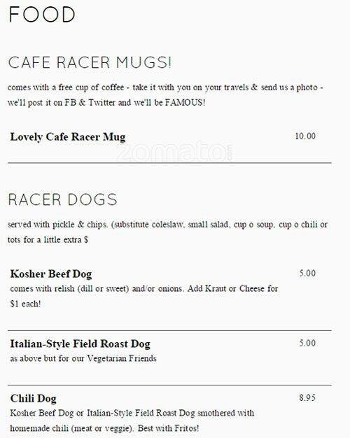 Cafe Racer Bratislava Menu | Reviewmotors.co