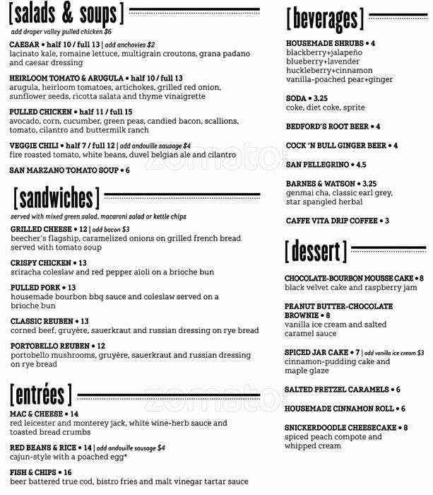 Menu at Lot No. 3 pub & bar, Bellevue