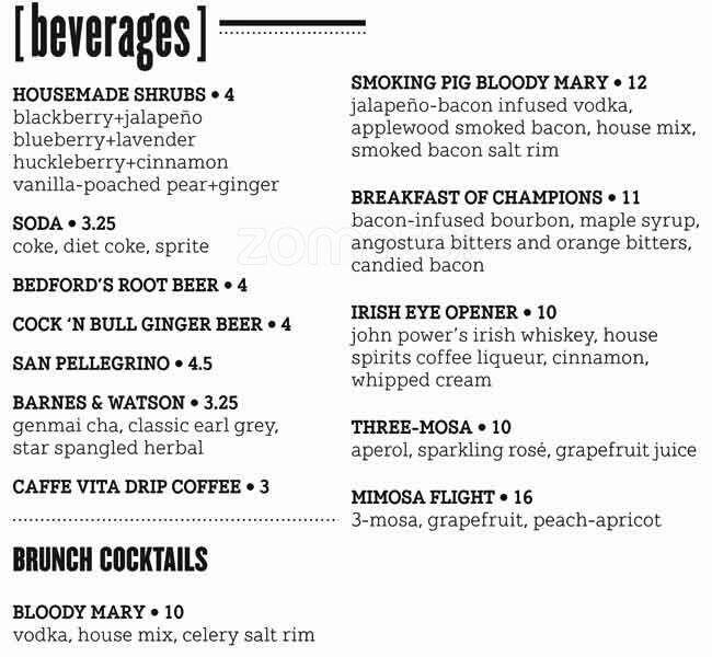 Menu at Lot No. 3 pub & bar, Bellevue