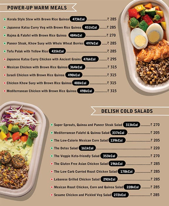 Menu of The 500 Calorie Project, Naupada, Thane West, Thane