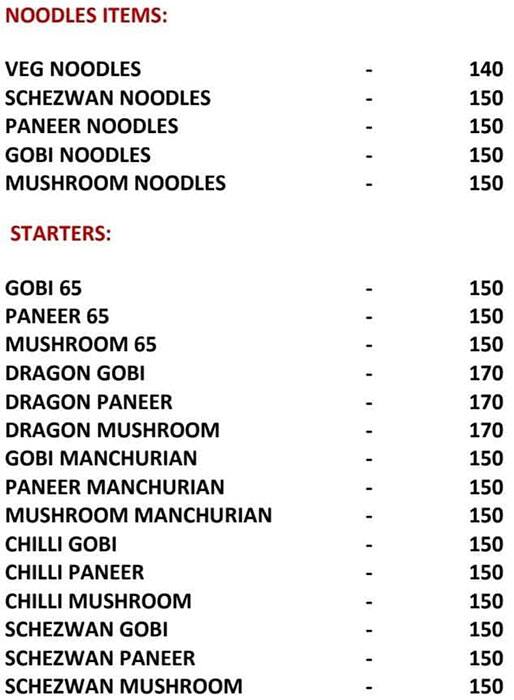 Menu of Senthil Mess, Chromepet, Chennai