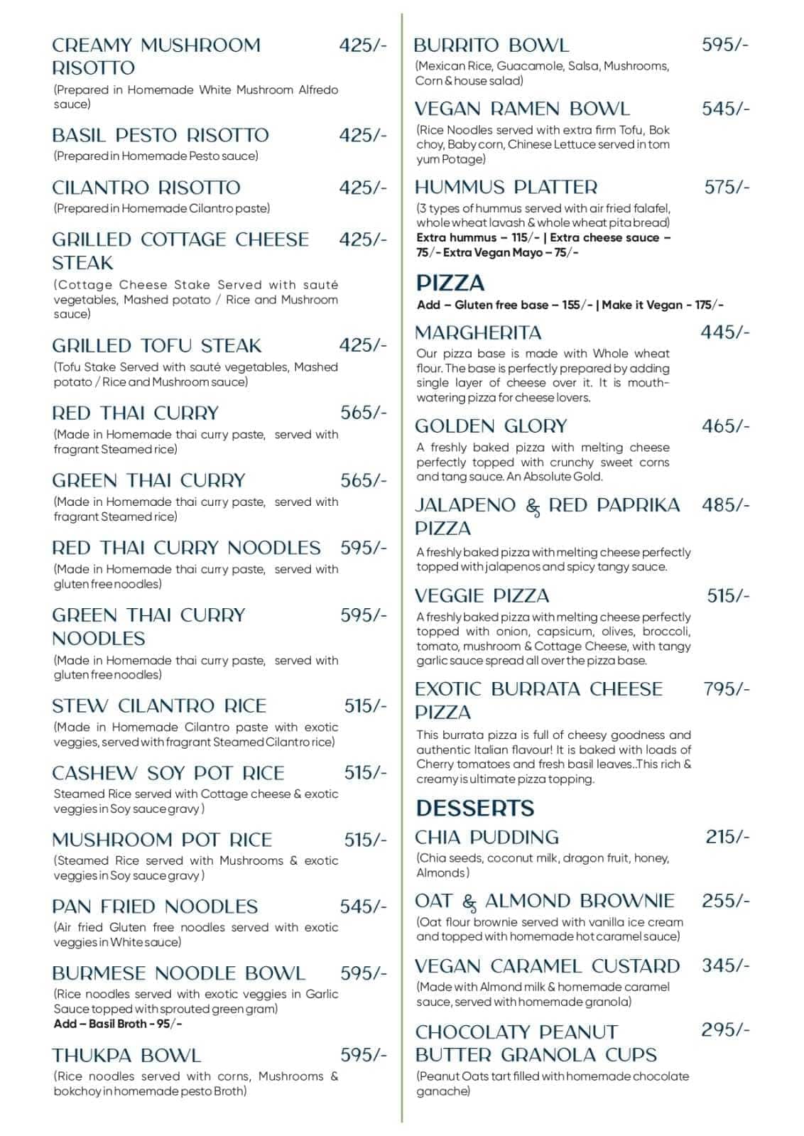 Menu of Earth Soul Cafe, CBD-Belapur, Navi Mumbai