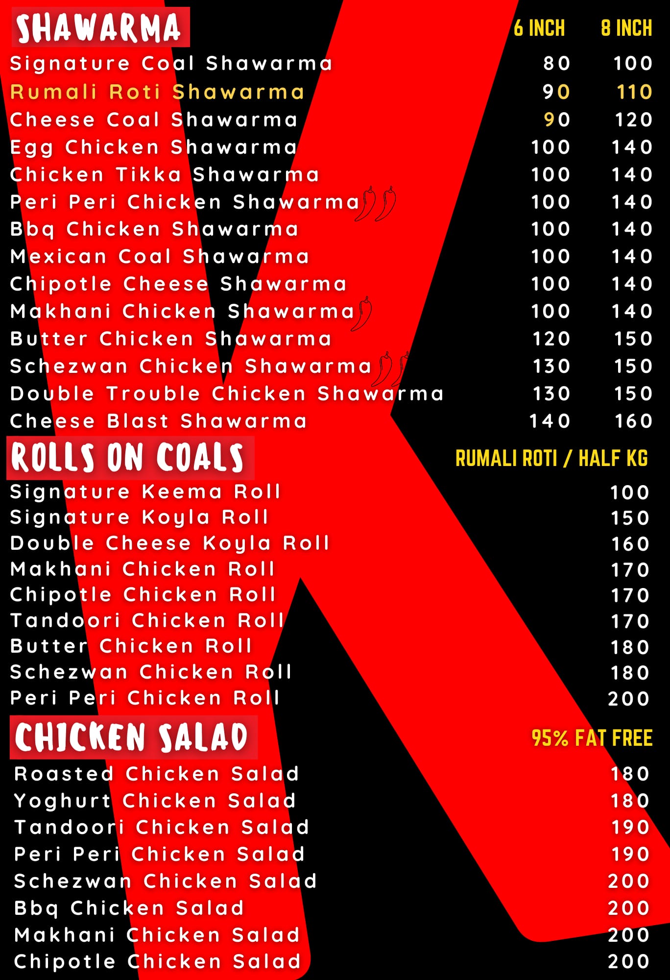 Menu of Koyla Shawarma And Rolls, Mumbra, Thane