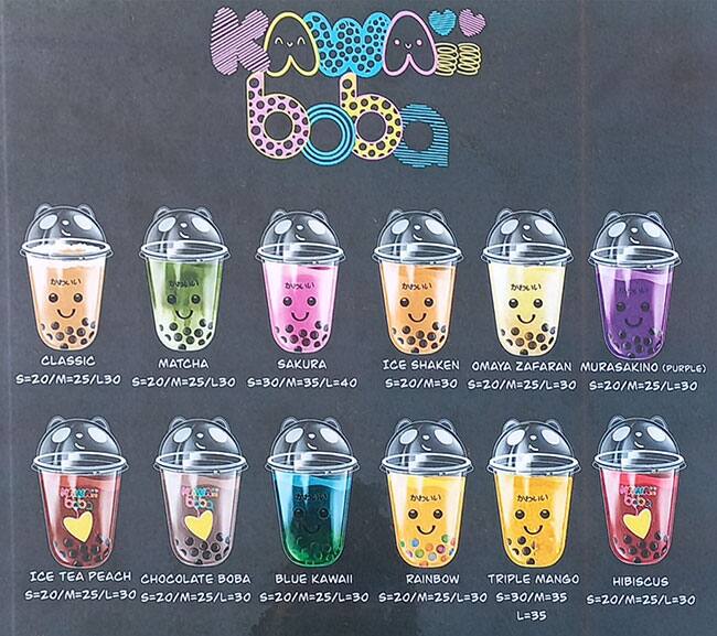 Menu of Kawaii Boba, Business Bay, Dubai