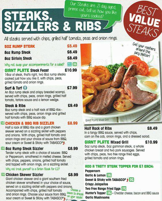 Menu at The Hendon pub & bar, London, 377 Hendon Way