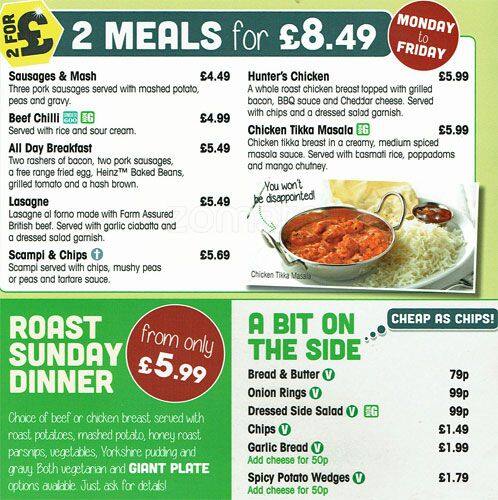 Menu at The Hendon pub & bar, London, 377 Hendon Way