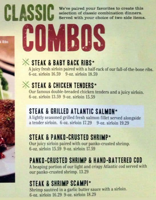 Menu at O'Charley's restaurant, Concord, Concord Pkwy N