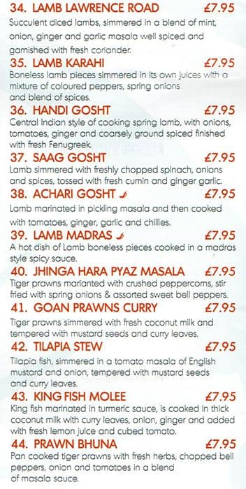Menu at Mumbai Kitchen Wimbledon fast food, London