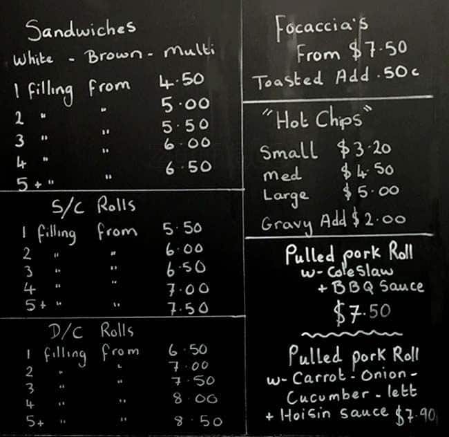 Menu at Quartz Cafe, Morphett Vale