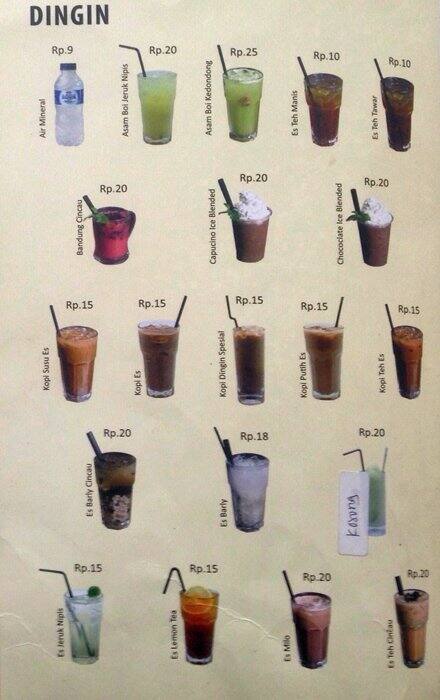 Menu at Bangi Kopitiam cafe, Jakarta, Harco Mangga Dua Plaza