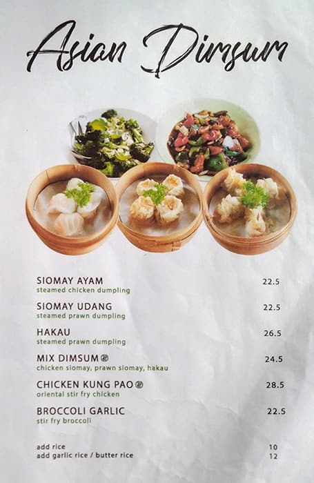 Carta de The Teras Dara Restaurant & Lounge, Bogor