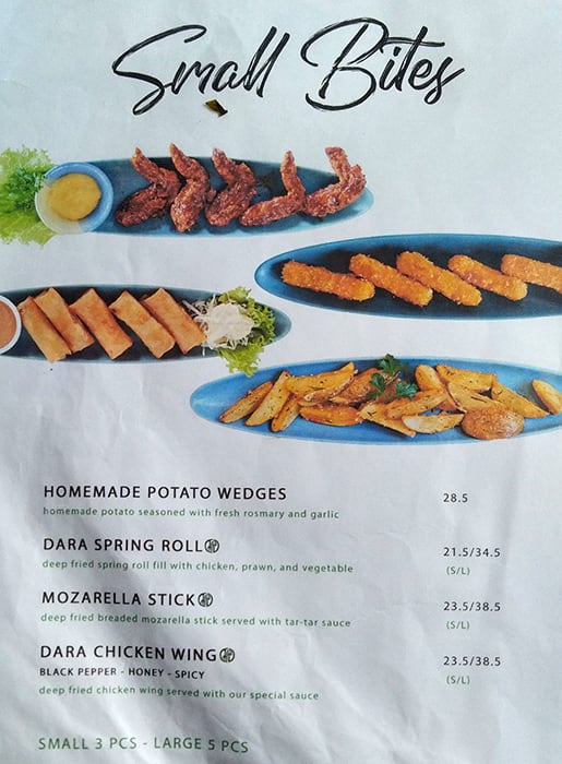 Carta de The Teras Dara Restaurant & Lounge, Bogor