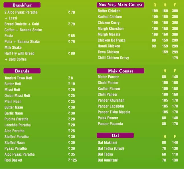 Menu of Eat And Fit, Sector 71, Noida