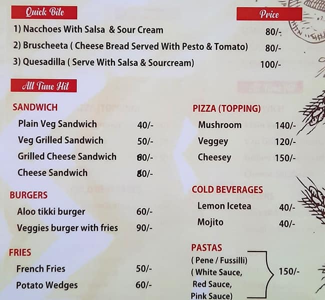 Menu of Baker's House N Cafe, Talegaon, Pune
