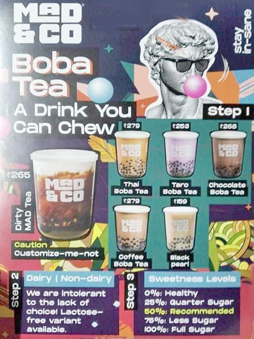 Menu of Mad & Co, Gachibowli, Hyderabad