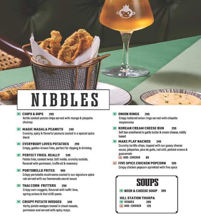 Menu of Bira 91 Taproom, DLF Cyber City, Gurgaon