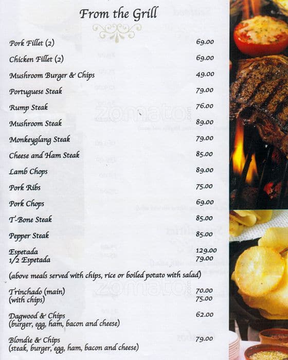 Menu at Madeira Bar, Johannesburg, 1b Short St