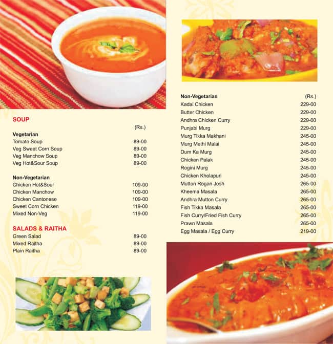 Menu at Suraj Garden Restaurant Bar, Hyderabad, Surya Enclave