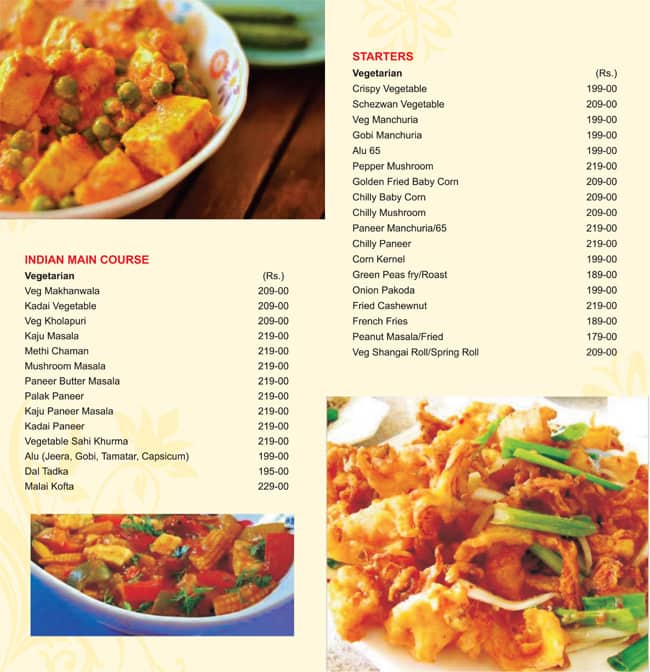 Menu at Suraj Garden Restaurant Bar, Hyderabad, Surya Enclave