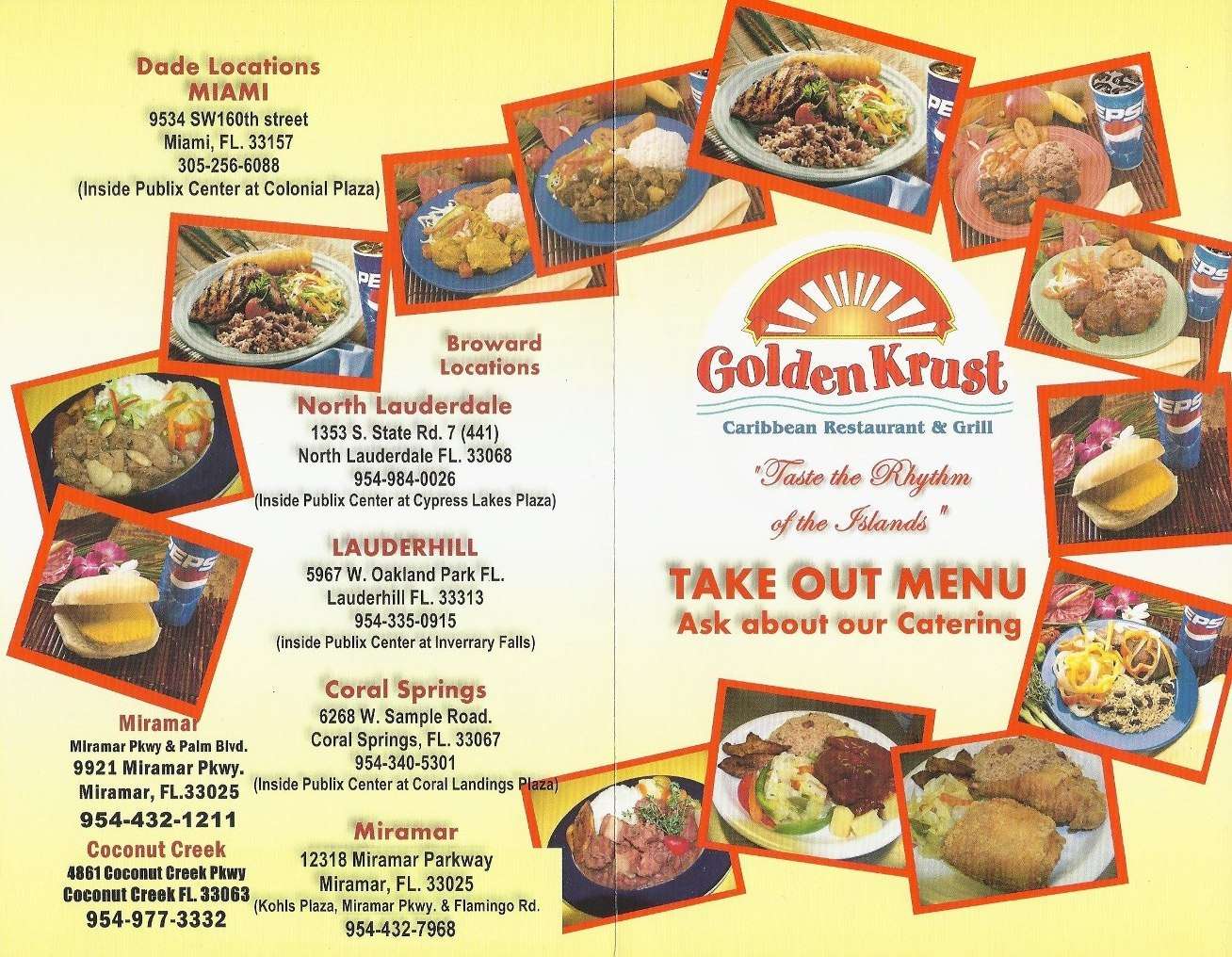 Menu at Golden Krust Miramar & Palm Ave restaurant, Miramar