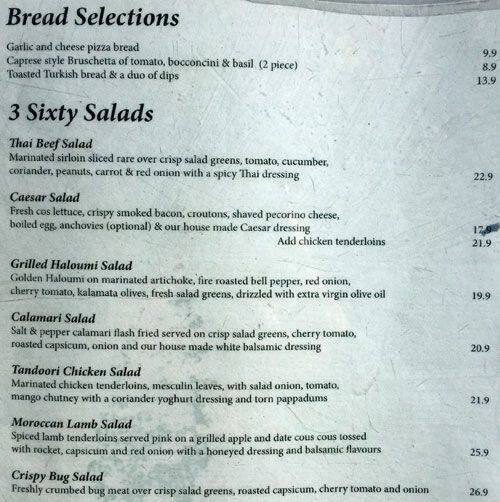 Menu at The Grand Hotel restaurant, Labrador, 360 Marine Parade