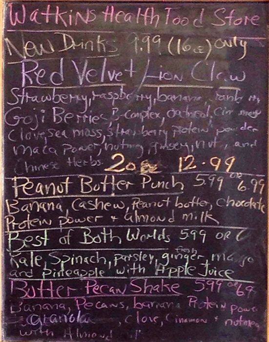 Menu at Watkins Health Food pub & bar, New York City