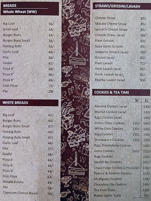 Menu of La Braco, Hill Road, Bandra West, Mumbai