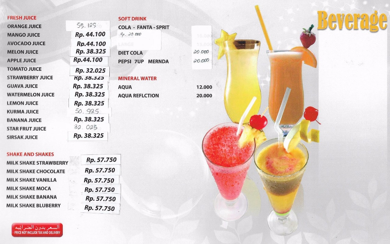 Menu at Sentral Al-Jazeera Restaurant (Arab), South Jakarta