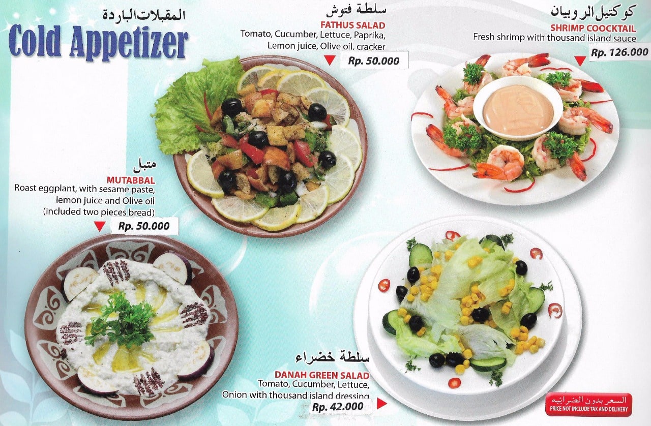 Carta de Sentral Al-Jazeera Restaurant (Arab), South Jakarta