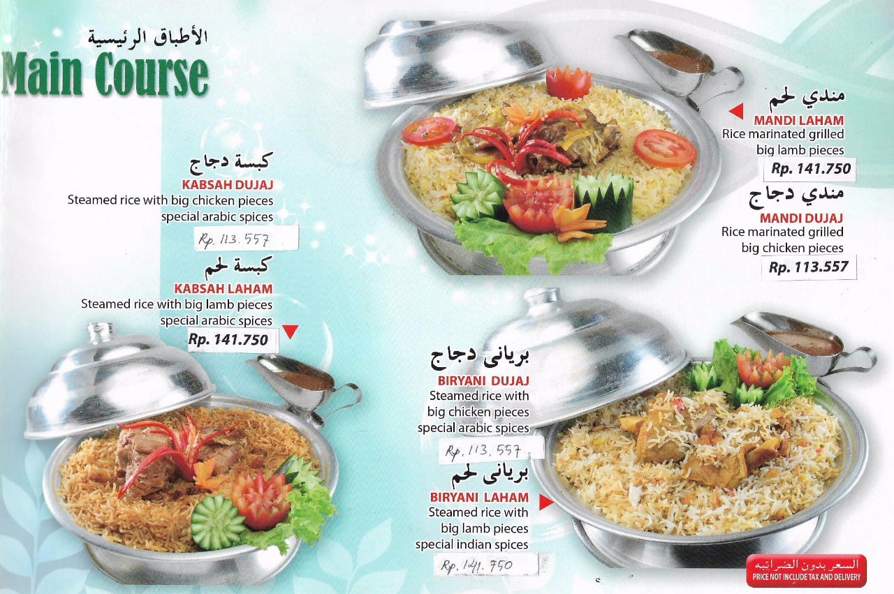 Carta de Sentral Al-Jazeera Restaurant (Arab), South Jakarta
