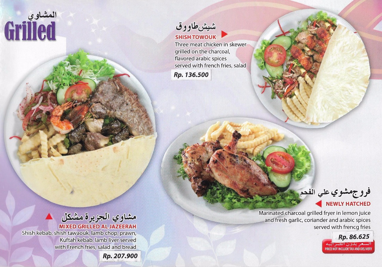 Carta de Sentral Al-Jazeera Restaurant (Arab), South Jakarta