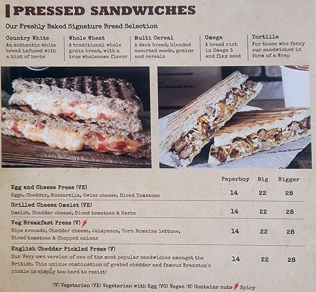 Menu at Pressman's Pressed Sandwich - DSO restaurant, Dubai, Headquarter 1