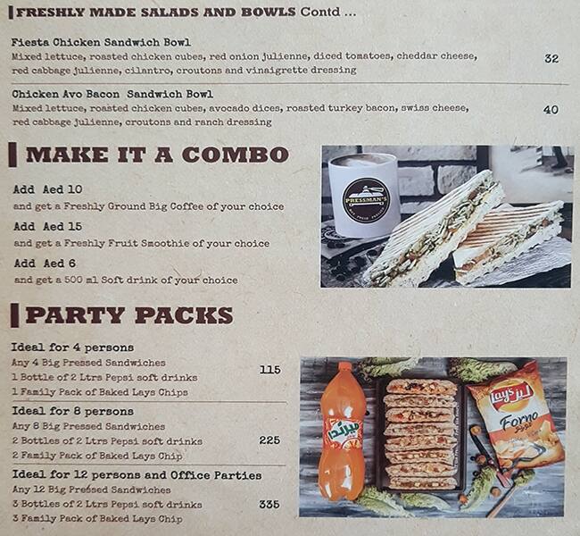 Menu at Pressman's Pressed Sandwich - DSO restaurant, Dubai, Headquarter 1