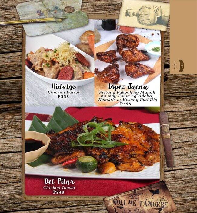 Menu at Dekada, Historic Filipino Cuisine restaurant, Makati