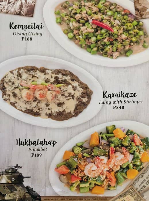 Menu at Dekada, Quezon City, Upper Ground Floor