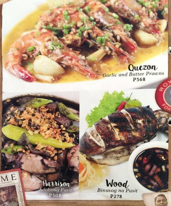 Menu at Dekada, Quezon City, Upper Ground Floor
