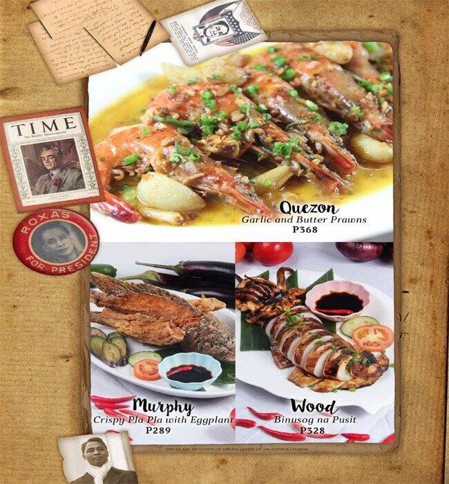 Menu at Dekada, Historic Filipino Cuisine restaurant, Makati