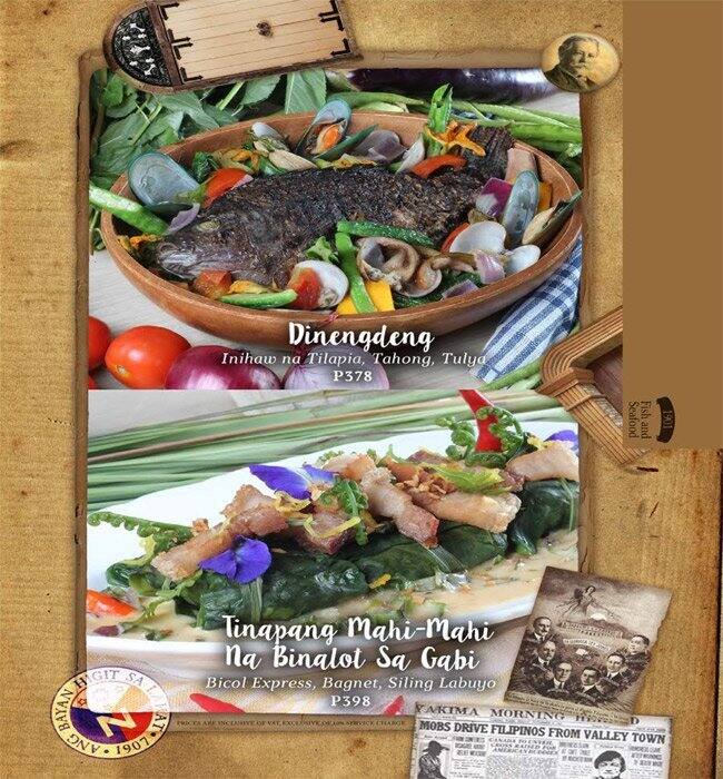 Menu at Dekada, Historic Filipino Cuisine restaurant, Makati