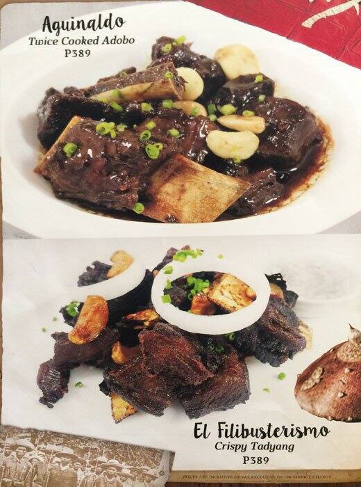 Menu at Dekada, Quezon City, Upper Ground Floor