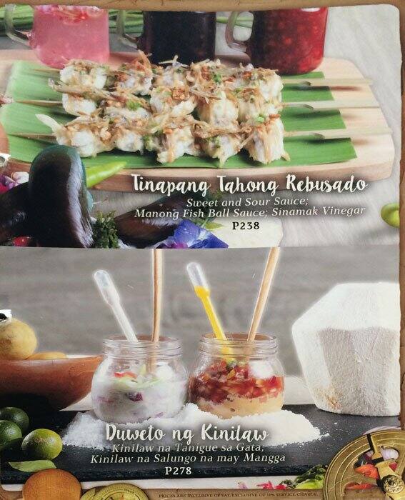 Menu at Dekada, Quezon City, Upper Ground Floor