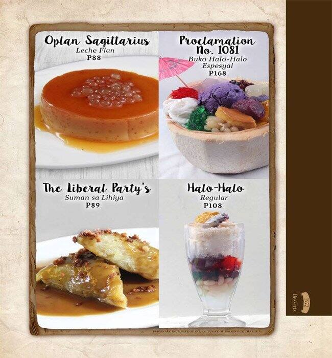 Menu at Dekada, Historic Filipino Cuisine restaurant, Makati