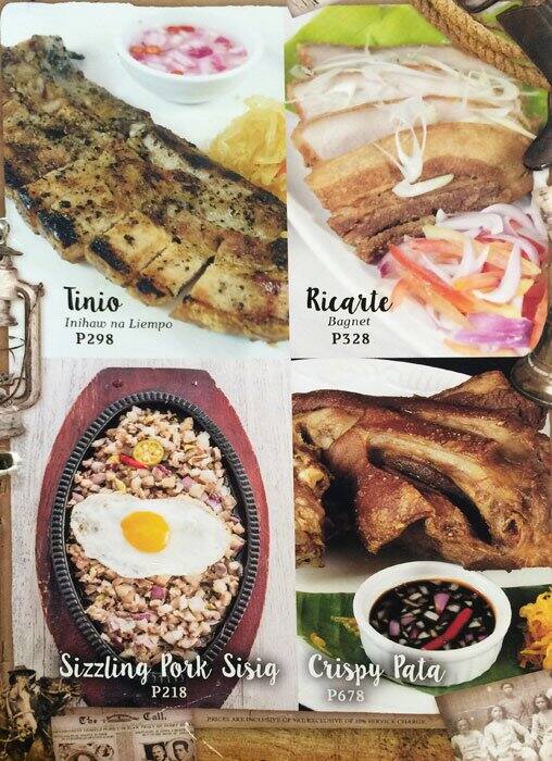 Menu at Dekada, Quezon City, Upper Ground Floor