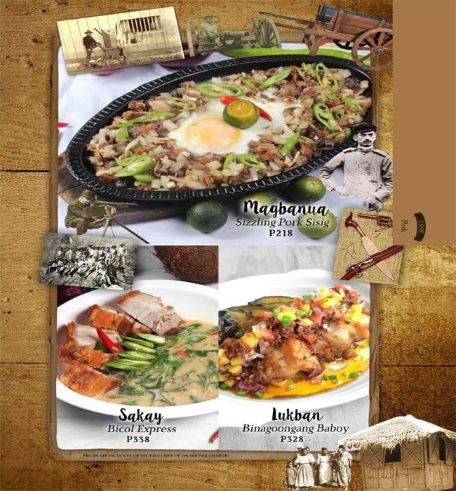 Menu at Dekada, Historic Filipino Cuisine restaurant, Makati