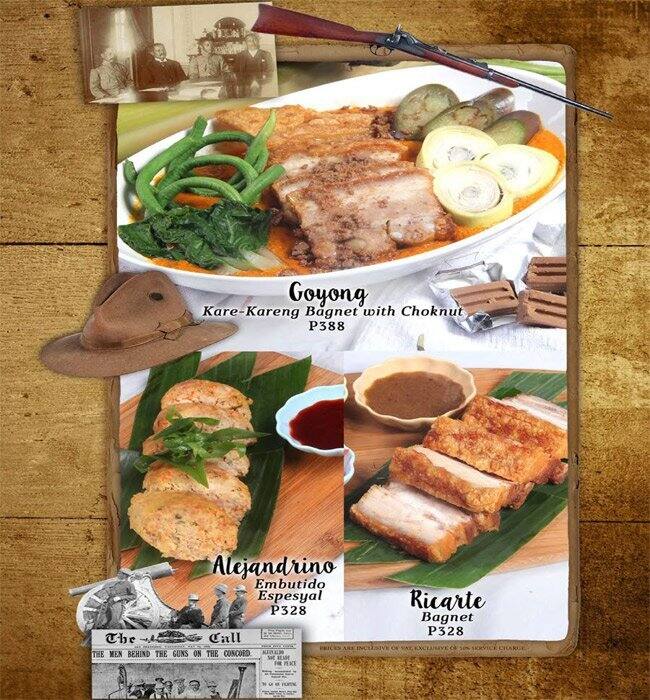 Menu at Dekada, Historic Filipino Cuisine restaurant, Makati
