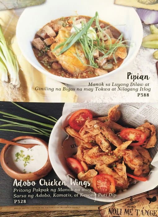 Menu at Dekada, Quezon City, Upper Ground Floor