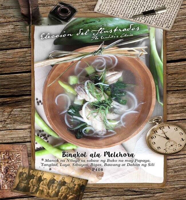 Menu at Dekada, Historic Filipino Cuisine restaurant, Makati