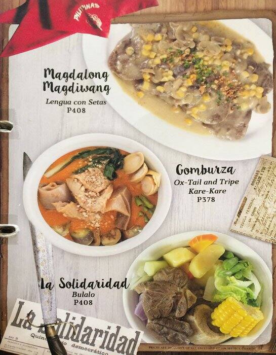 Menu at Dekada, Quezon City, Upper Ground Floor
