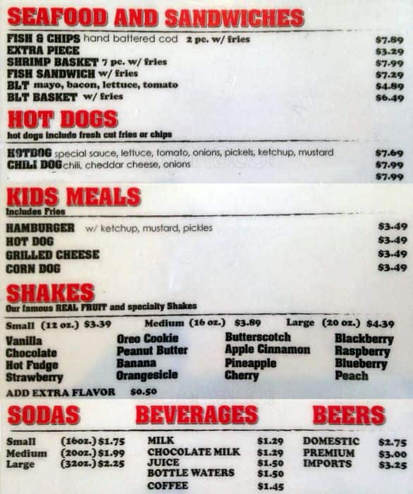 Menu at Burger Express restaurant, Federal Way, Pacific Hwy S